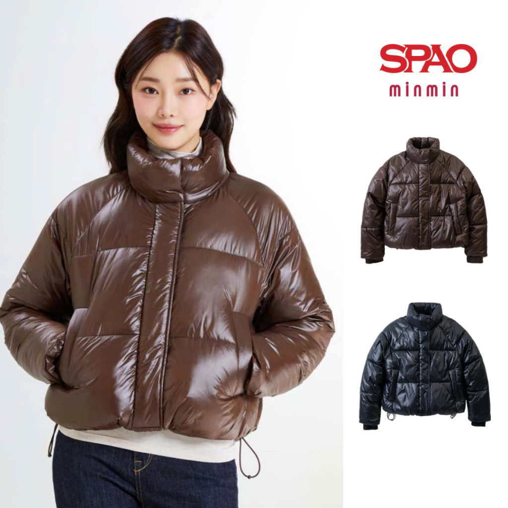 [AUTHENTIC 100%] Spao Korea áo khoác phao béo nữ vải bóng chần bông lót ...