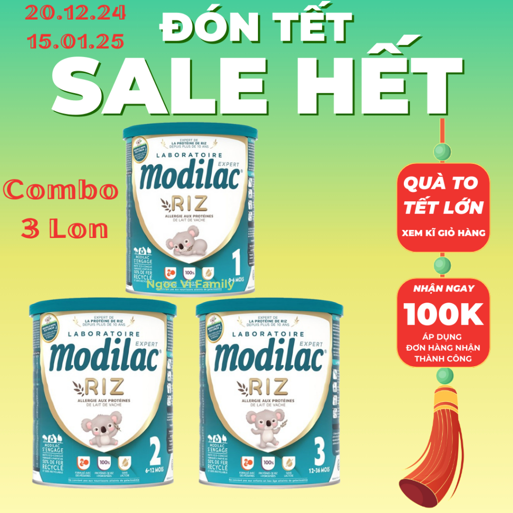 [Mua 2 Tặng 1] Sữa Modilac Riz 800g Số 1,2,3 Sữa bột công thức dành bé ...