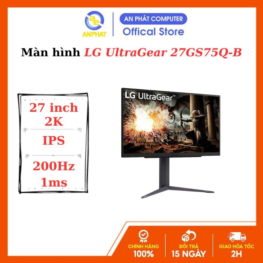 Màn Hình Gaming LG UltraGear 27GS75Q-B (27 inch - IPS - 2K - 200Hz - 1ms) | Shopee Việt Nam