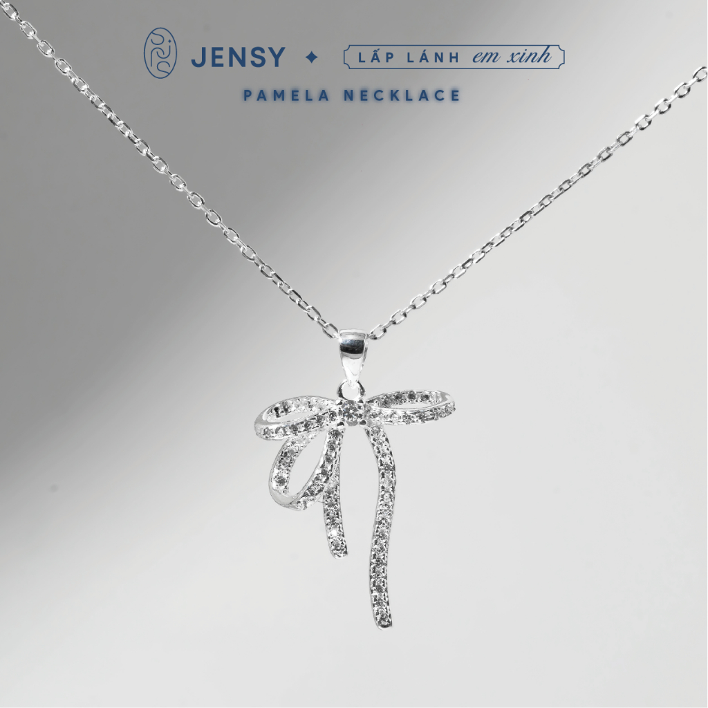 Dây Chuyền Bạc Nữ S925 Cao Cấp JENSY Hình Nơ Điệu Đà Trend 2024 Pamela VCARY00383. Vòng Cổ Bạc ...