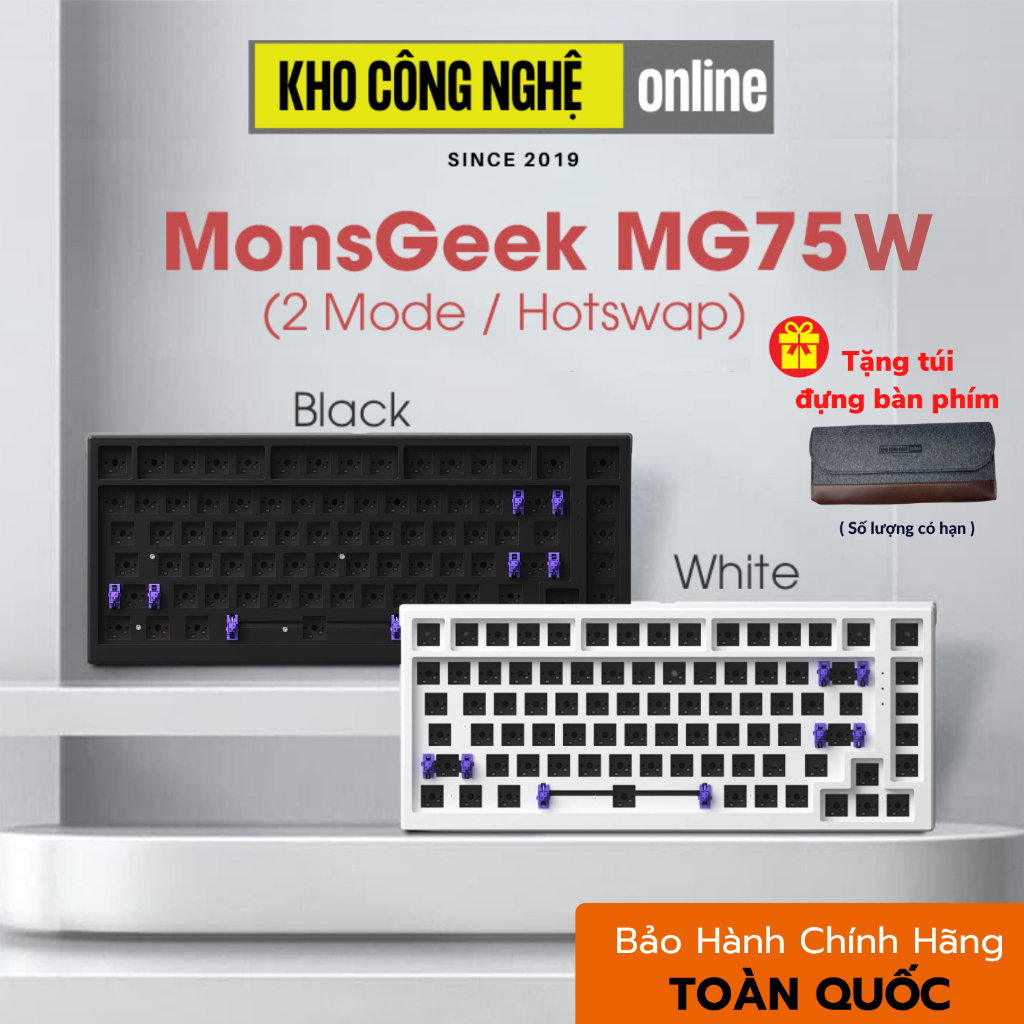 Kit bàn phím cơ MonsGeek MG75W Black (Dual Mode / Hotswap 5 pin) - Hàng ...