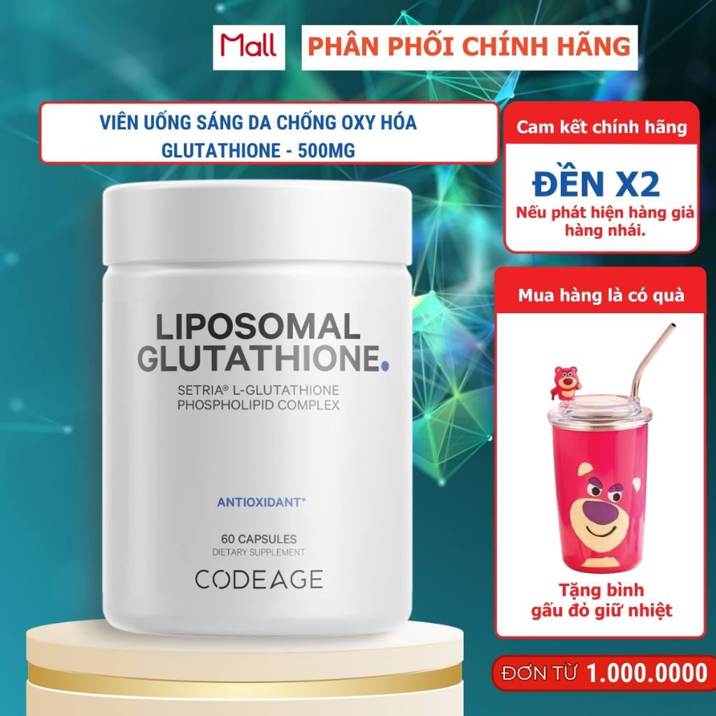 Viên Uống Trắng Da CODEAGE Glutathione Liposomal 500mg và 1000mg, Chống ...