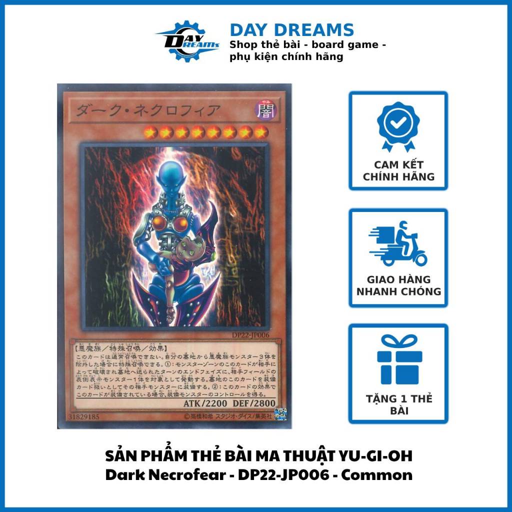 THẺ BÀI YUGIOH CHÍNH HÃNG: Dark Necrofear - DP22-JP006 - Common | Shopee Việt Nam