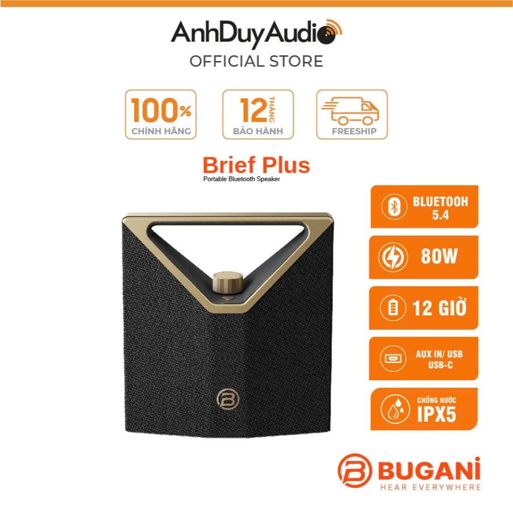 Loa Di Động Bugani Brief Plus 80W 12 Tiếng Chơi Nhạc Bluetooth 5.4 ...