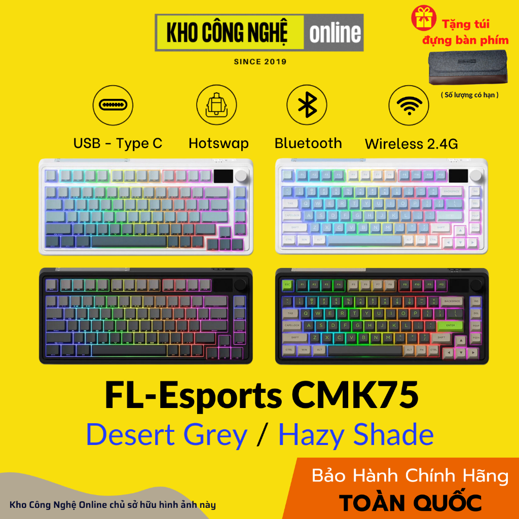 CMK75 Led RGB - Bàn phím cơ FL-Esports CMK75 SAM Lake Placid Blue ...