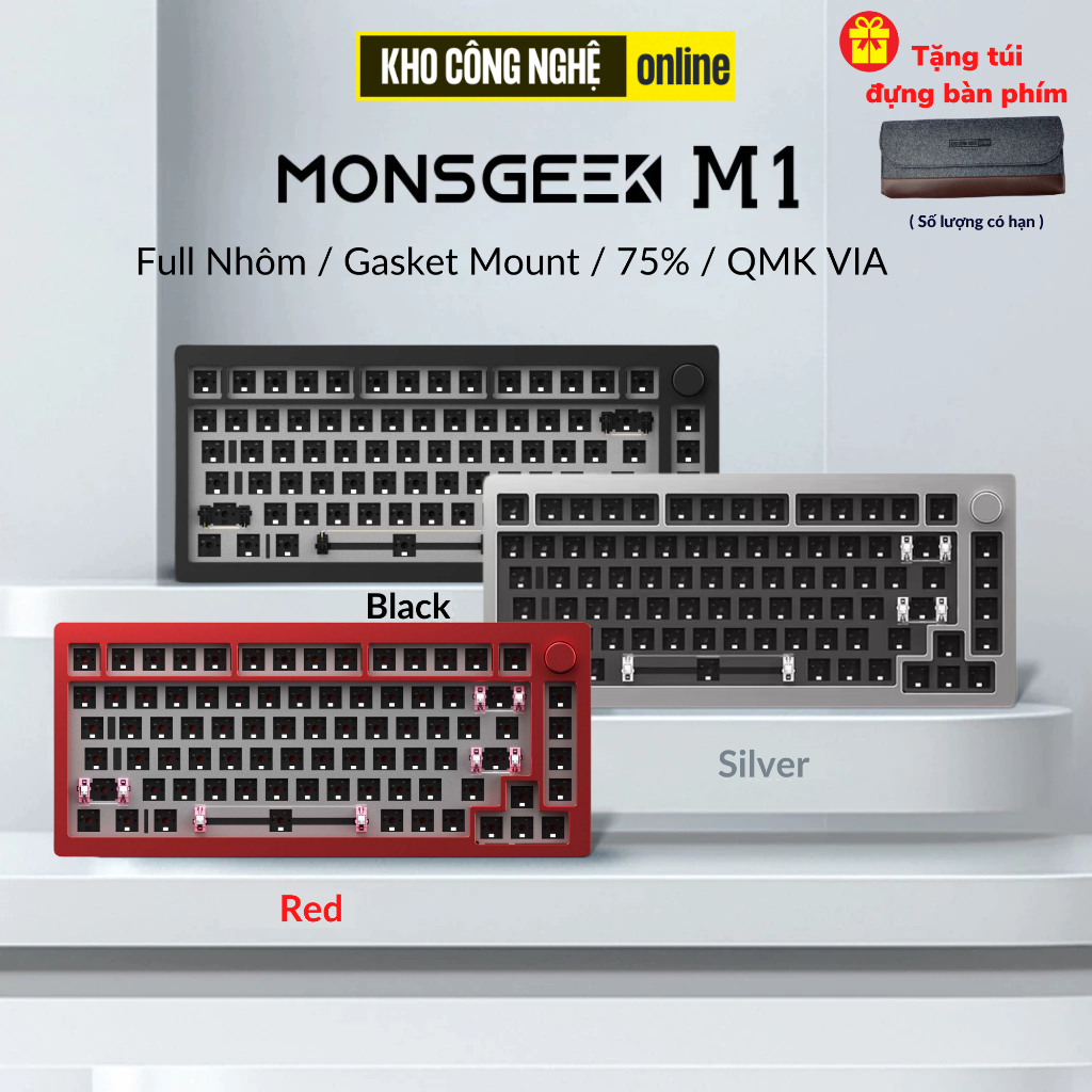 Kit bàn phím cơ MonsGeek M1 QMK (Full Nhôm – Mạch xuôi – QMK / VIA ...