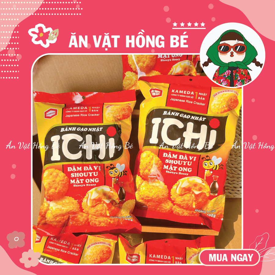 Bánh gạo Nhật Ichi vị mật ong Kameda (Gói 100g), Bánh Gạo Nhật Ăn Vặt | Shopee Việt Nam