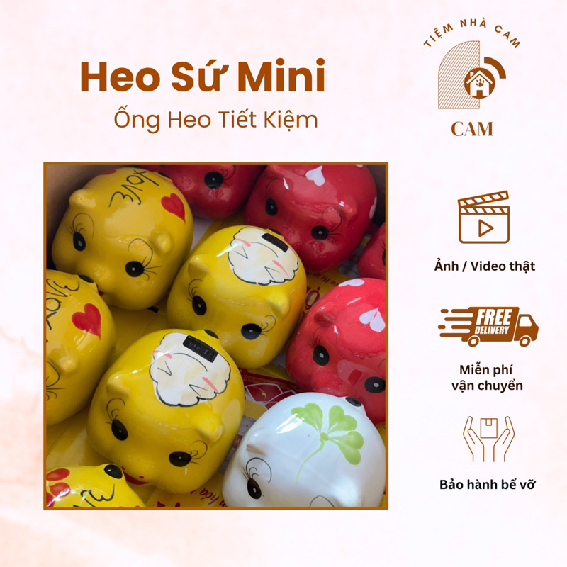 [Lỗ Tròn] HEO SỨ MINI 11cm GIÁ RẺ, heo đất tiết kiệm, ống heo, hộp đựng ...