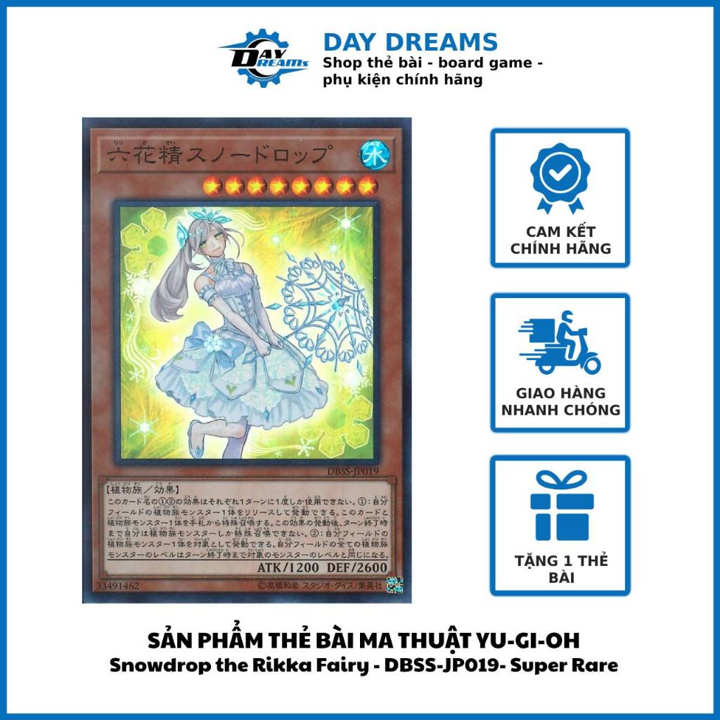 THẺ BÀI YUGIOH CHÍNH HÃNG: Snowdrop the Rikka Fairy - DBSS-JP019- Super Rare | Shopee Việt Nam