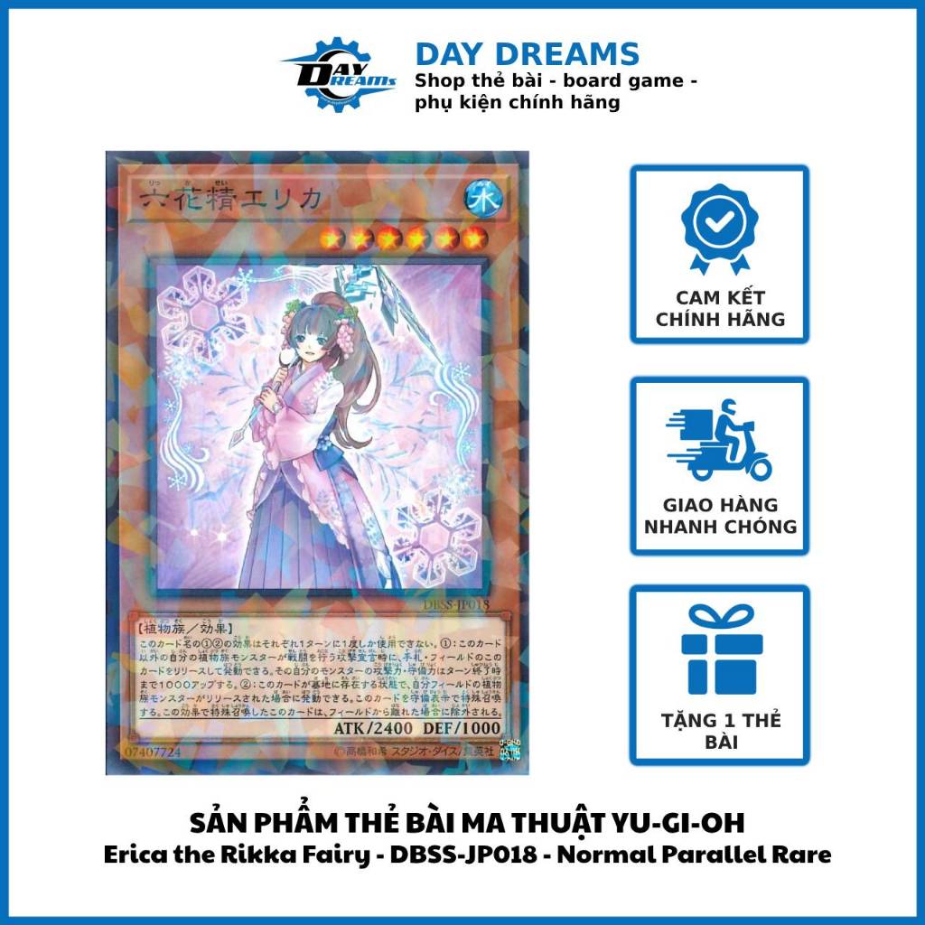 THẺ BÀI YUGIOH CHÍNH HÃNG: Erica the Rikka Fairy - DBSS-JP018 - Normal Parallel Rare | Shopee ...