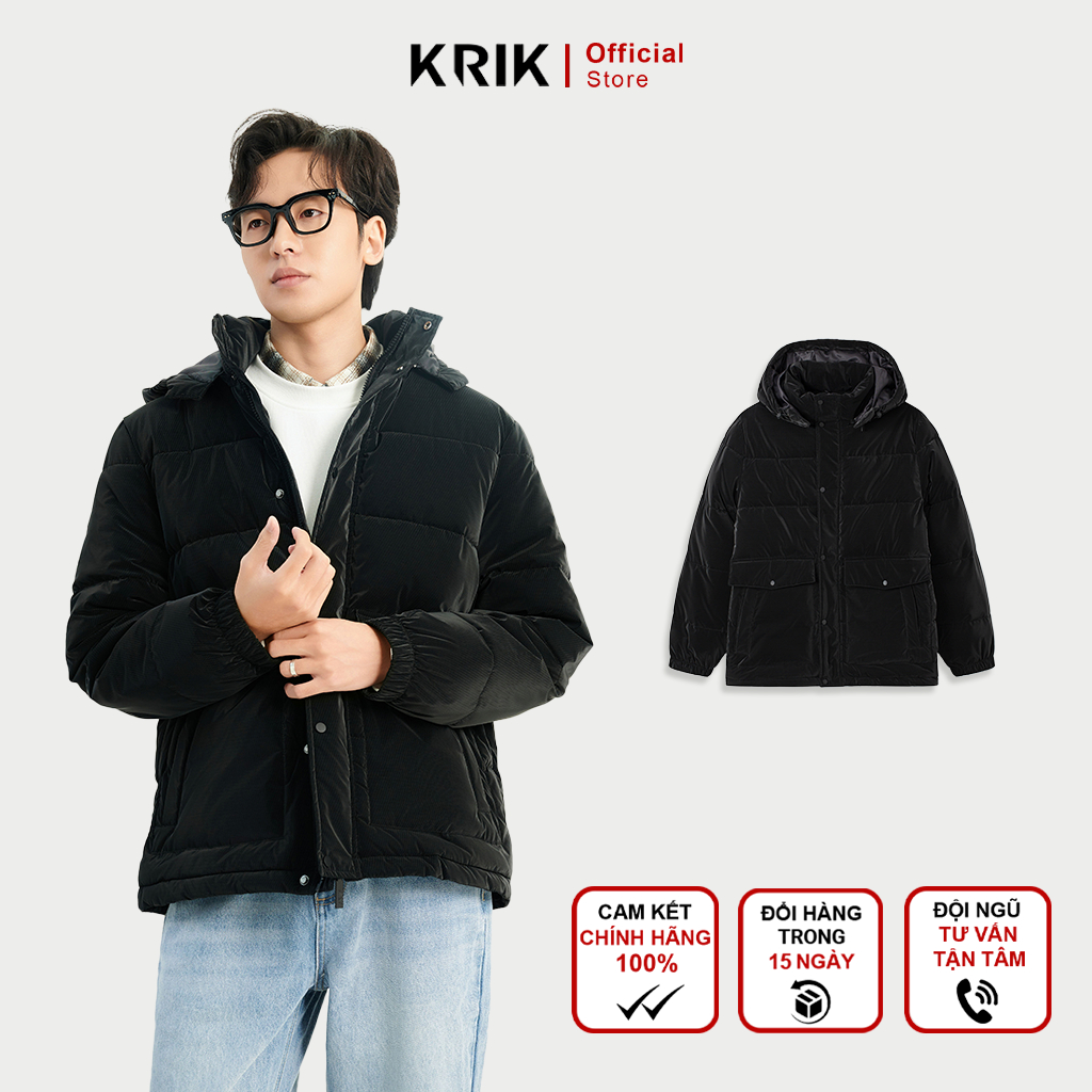 Áo Khoác Phao Nhồi Bông Nam KRIK Form Regular Chất Liệu Polyeste Cao ...