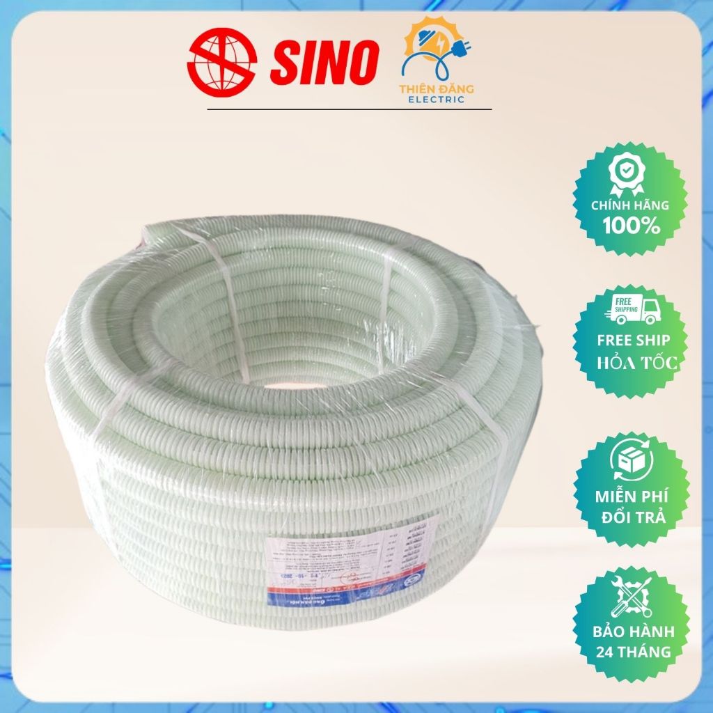 Ống Gen Ruột Gà Luồn Dây Điện SINO - Phi 16/SP 9016CM(50m), Phi 20/SP 9020CM(50m), Phi 25/SP ...