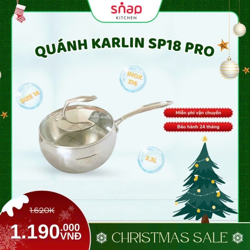 Quánh Karlin SP18 pro - 18cm inox 316 | Shopee Việt Nam
