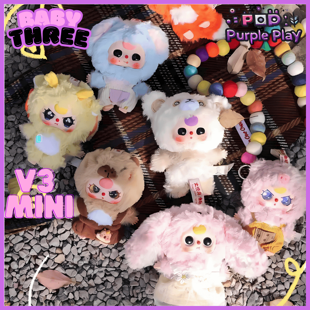 [CÓ SẴN] GẤU BÔNG BABY THREE V3 MINI MÓC KHÓA BÔNG - BLINDBOX - BÉ BA ...