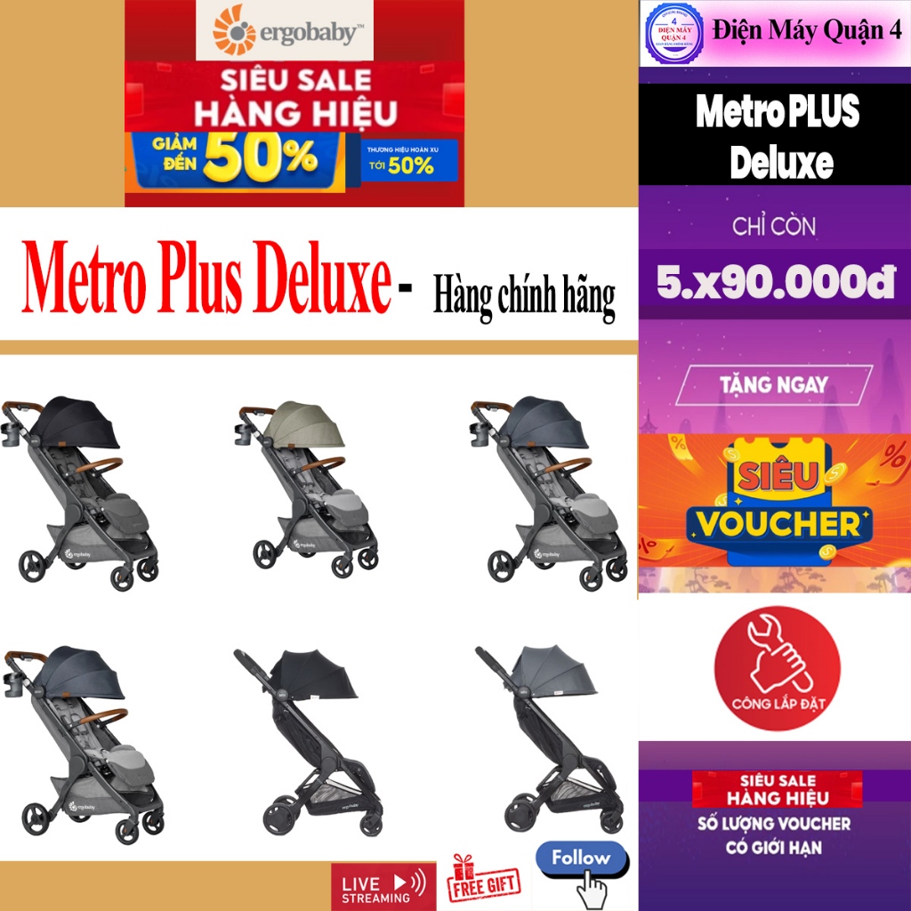 Ergobaby Metro 3 Deluxe Stroller - Xe đẩy gấp gọn Ergobaby Metro Plus ...