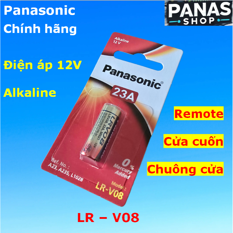 Pin 12V A23 Alkaline Panasonic chính hãng dùng cho remote cửa cuốn, chuông cửa, báo cháy ...
