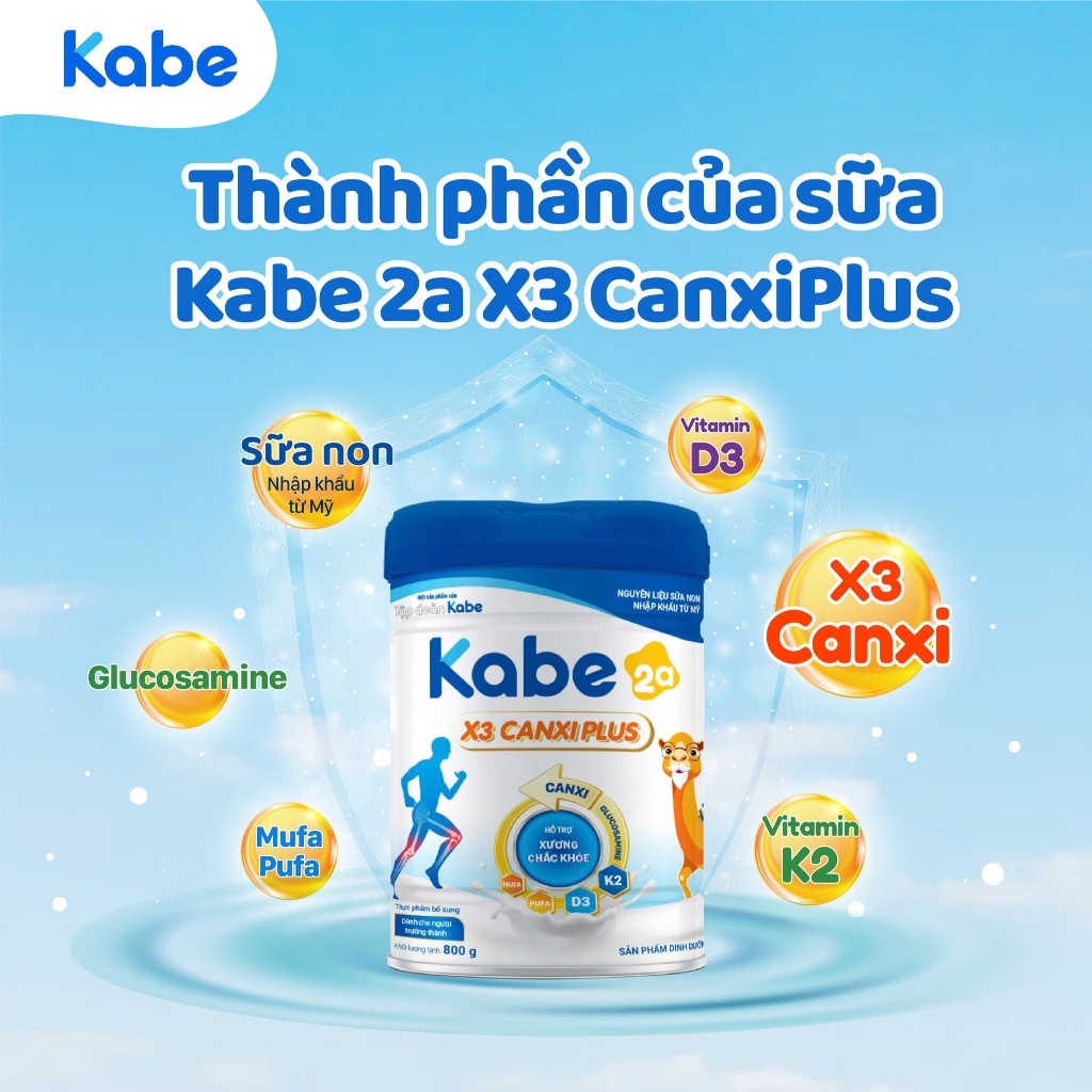 Sữa Bột KABE 2a X3 CANXIPLUS 800g (Hộp Thiếc) - Sữa Bổ Sung Canxi Cho Người Già Cao Tuổi, Tốt ...