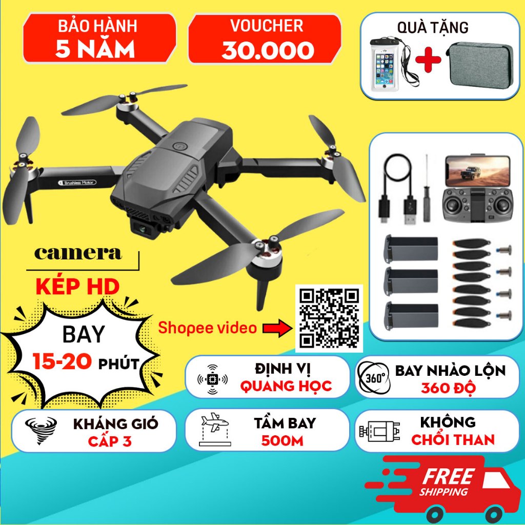 Flycam F198 không chổi than, drone mini giá rẻ, máy bay điều khiển từ ...