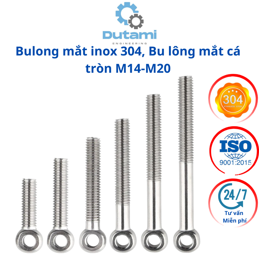 Bulong mắt inox 304, Bu lông mắt cá tròn M14-M20 | Shopee Việt Nam