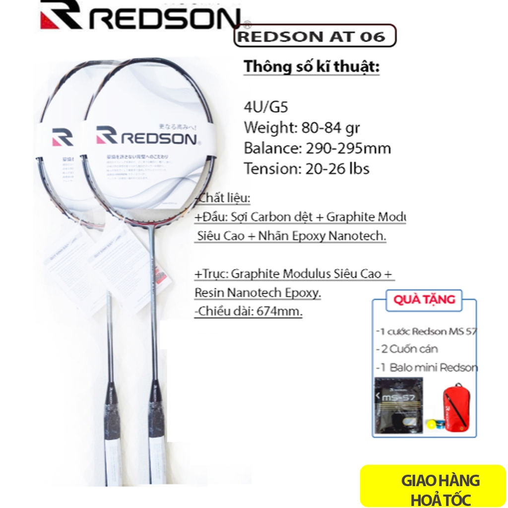 Vợt cầu lông cao cấp Redson AT06- bản mới nhất- chính hãng | Shopee Việt Nam