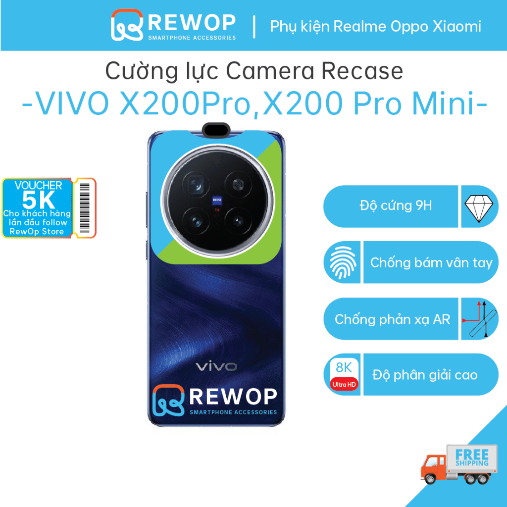 Cường lực camera sau Recase cho VIVO X200 Pro, X200 Pro Mini- Trong ...