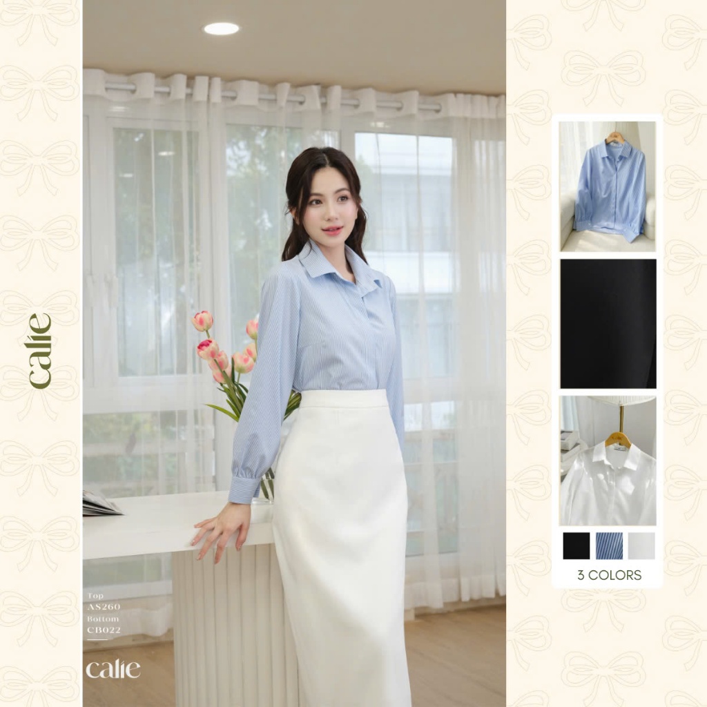 Áo sơ mi thô hàn nữ cổ đức dài tay dáng basic form rộng thanh lịch thời ...