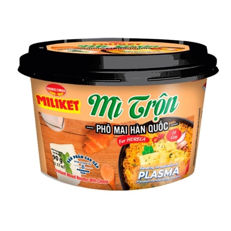 Thùng 12 tô Mì trộn Miliket phô mai Hàn Quốc vị cay tô 90g | Shopee ...