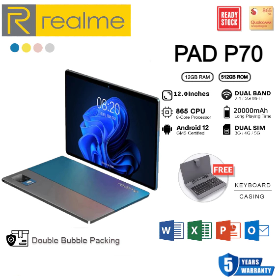 Realme Pad Pro Tablet | 16GB + 512GB Dual SIM 4G LTE WiFi 2.4/5G ...
