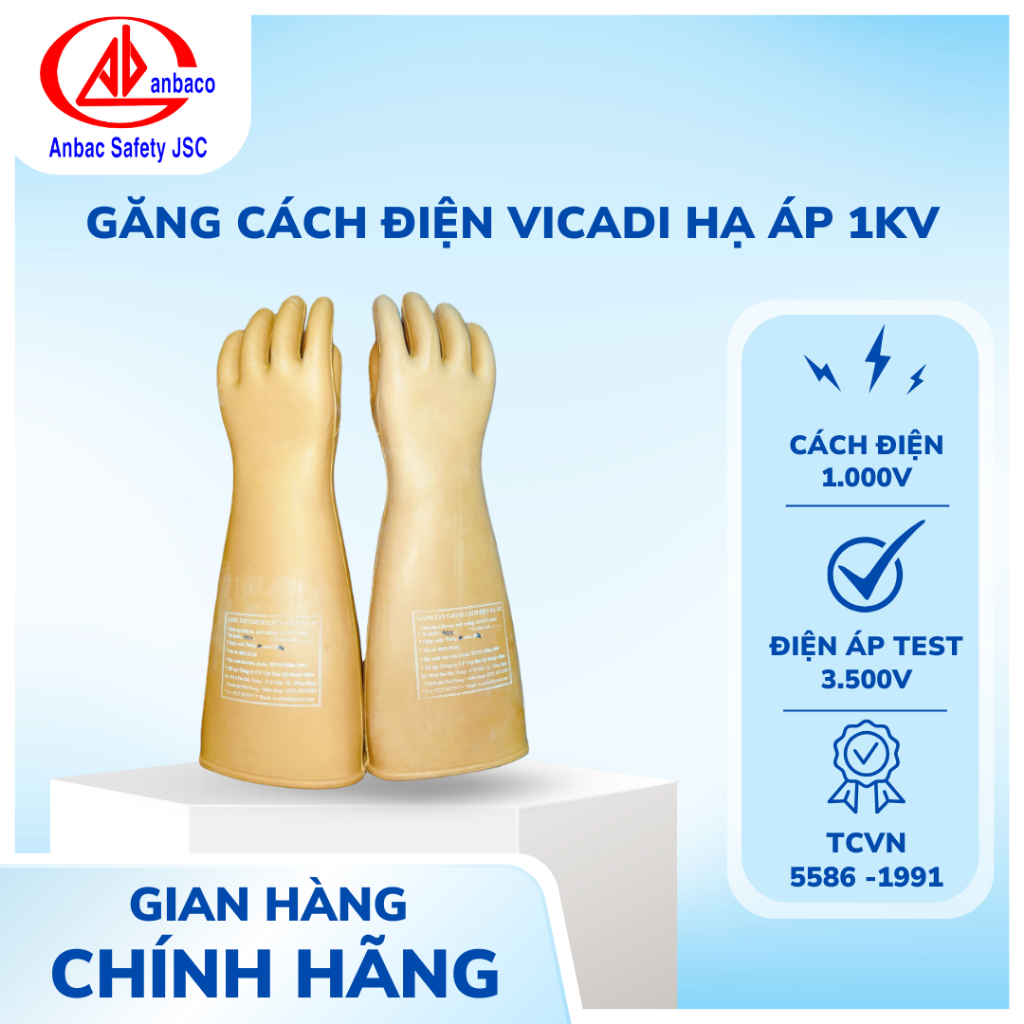Găng tay cao su cách điện hạ áp 1KV - VICADI | Shopee Việt Nam
