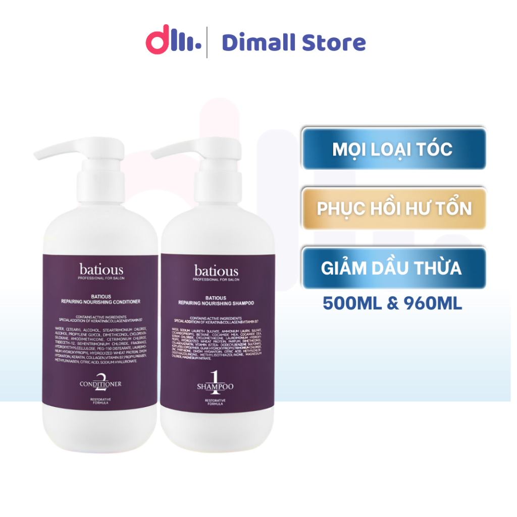 Dầu Gội Batious - Dầu Gội Xả Phục Hồi Tóc Hư Tổn Đa Tầng Batious Màu ...