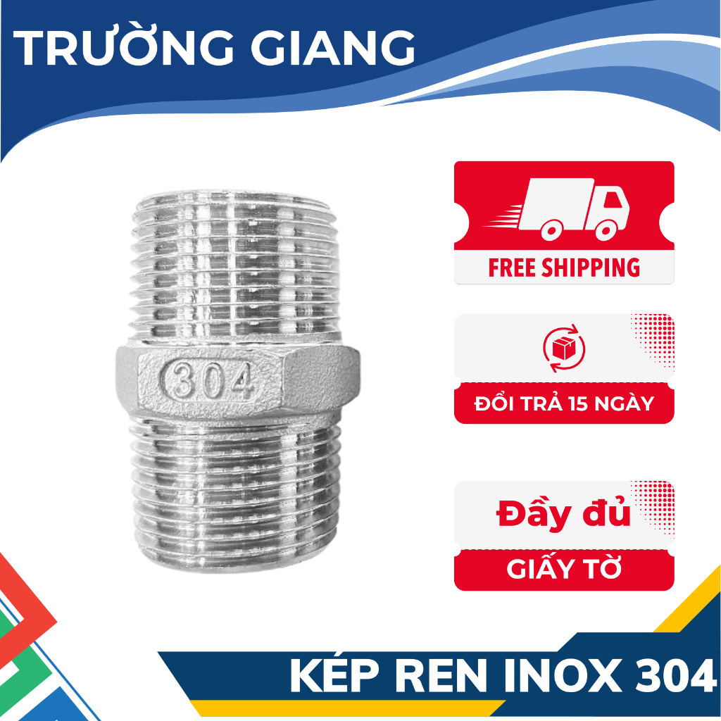 Kép đều 2 đầu ren ngoài MTAi INOX 304 DN15 - DN32 | Shopee Việt Nam
