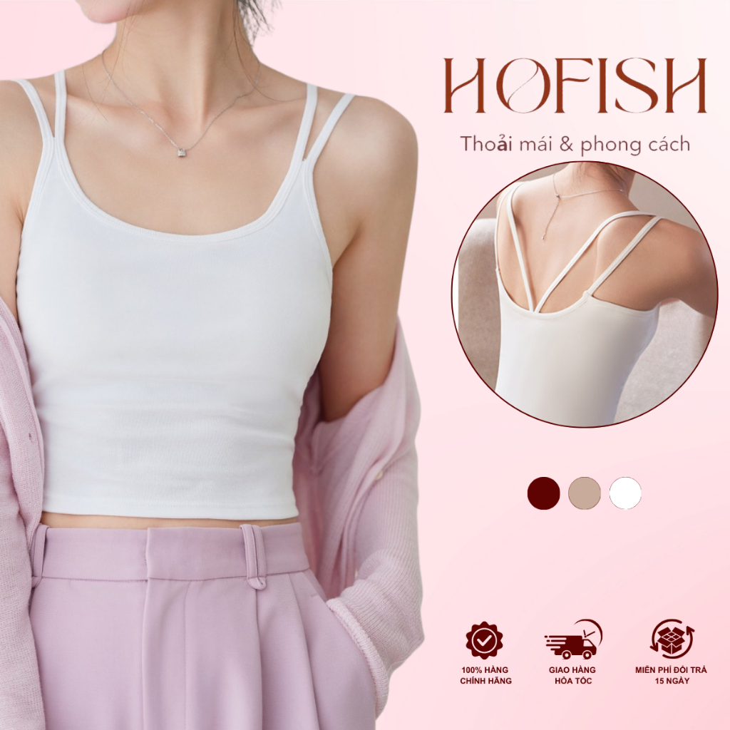 Áo Thun Bra Dây Mảnh Có Đệm Nâng Ngực Thon Gọn Vừa Vặn HOFISH CA6908 ...