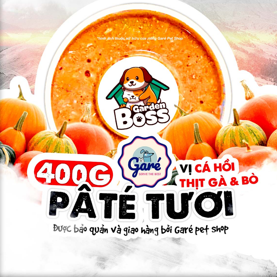 Pate tươi BOSS GARDEN vị Cá Hồi Ức Gà Thập Cẩm cho Chó Mèo pate nhà làm ...