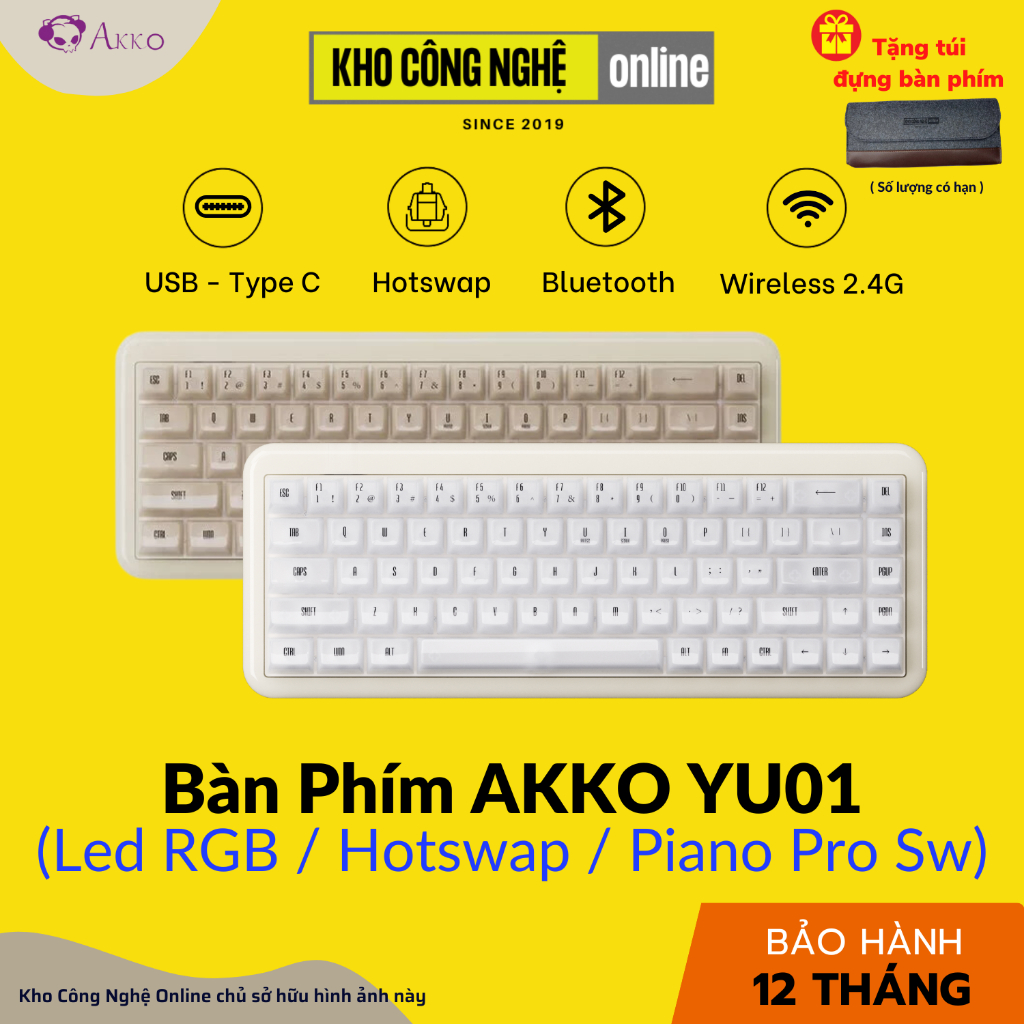 Bàn phím AKKO YU01 White Jade / Antique Jade (RGB / Hotswap / Piano Pro ...