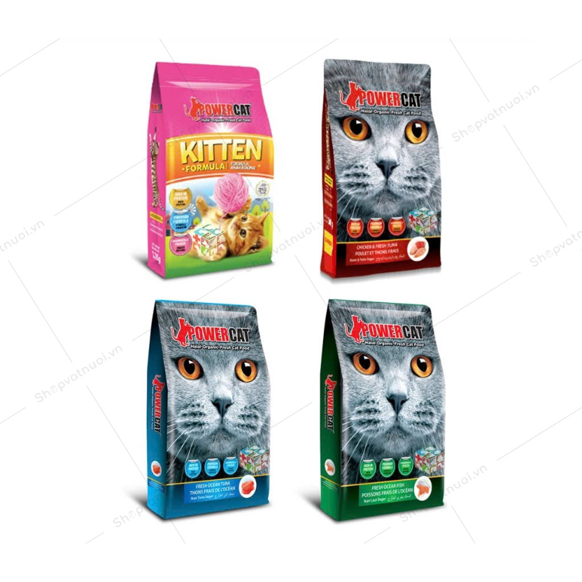Thức Ăn Hạt Cho Mèo Power Cat Nhập Khẩu Malaysia túi 1.4kg&1.2kg ...