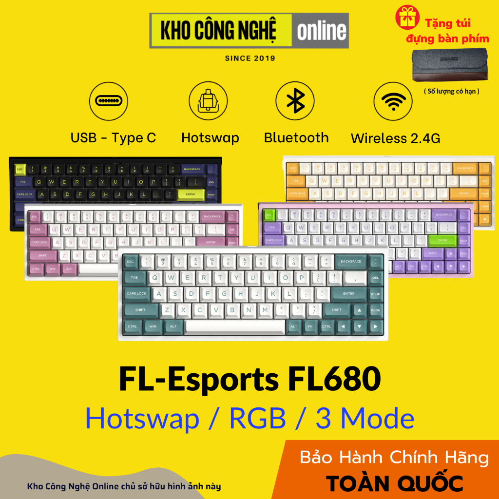 FL680 - Bàn phím cơ FL-Esports FL680 SAM Night Black / Peach / Aqua ...