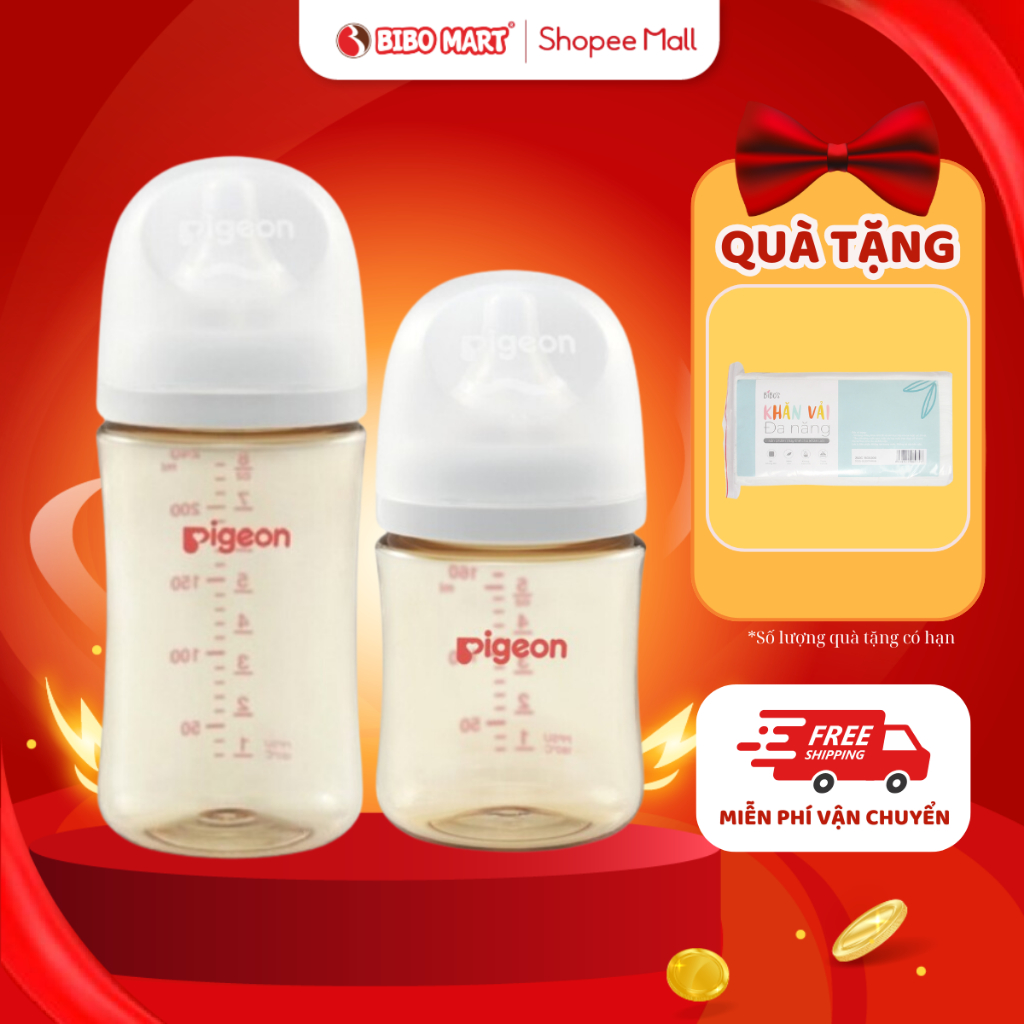 Bình Sữa Pigeon Softouch Nhựa PPSU Cao Cấp Plus WN3 Thế Hệ Thứ 3 Chịu Nhiệt Tốt 160ml 240ml ...