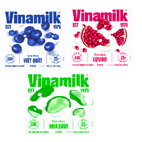 SỮA CHUA ĂN VINAMILK VIỆT QUẤT / LỰU ĐỎ / NHA ĐAM ÍT ĐƯỜNG + Collagen ...