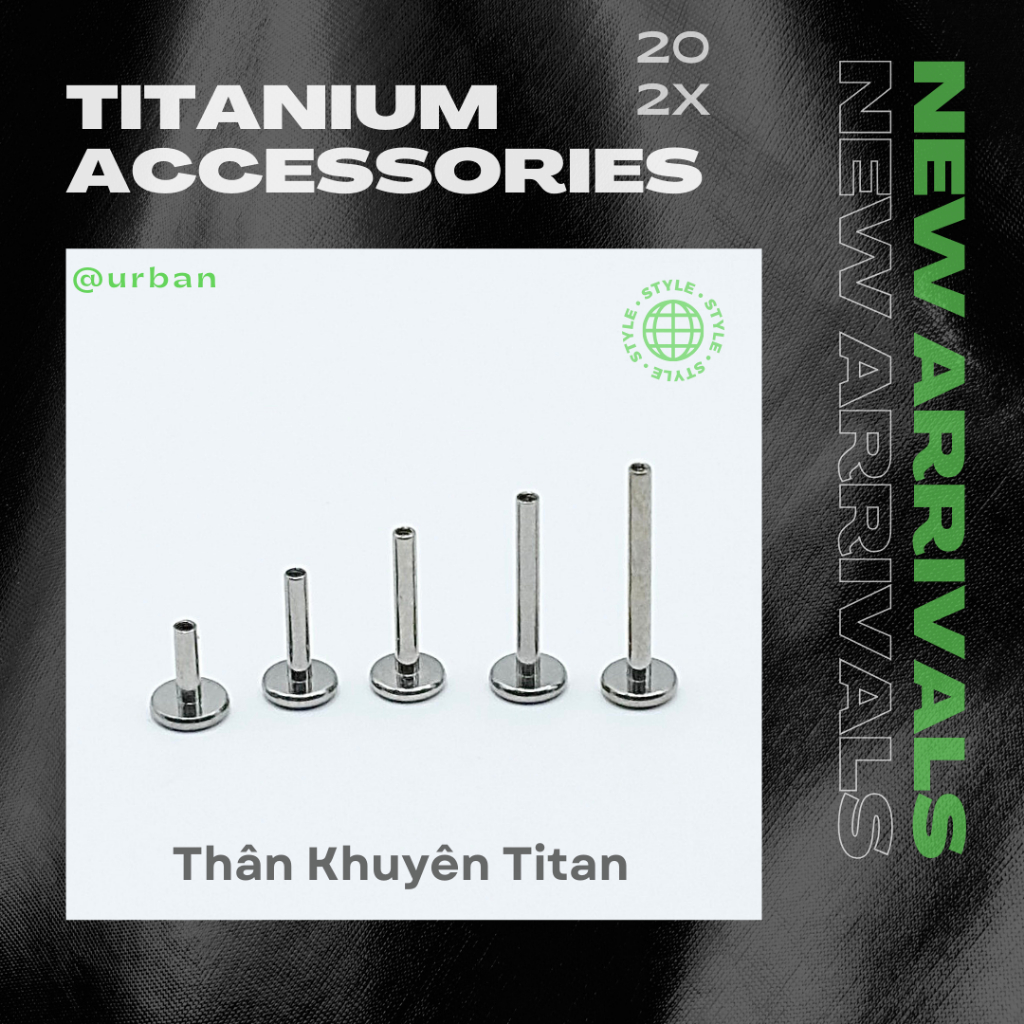 [1 CHIẾC] THÂN KHUYÊN TITAN G23 ASTM F136 BASIC FLATBACK Unisex Cá Tính ...