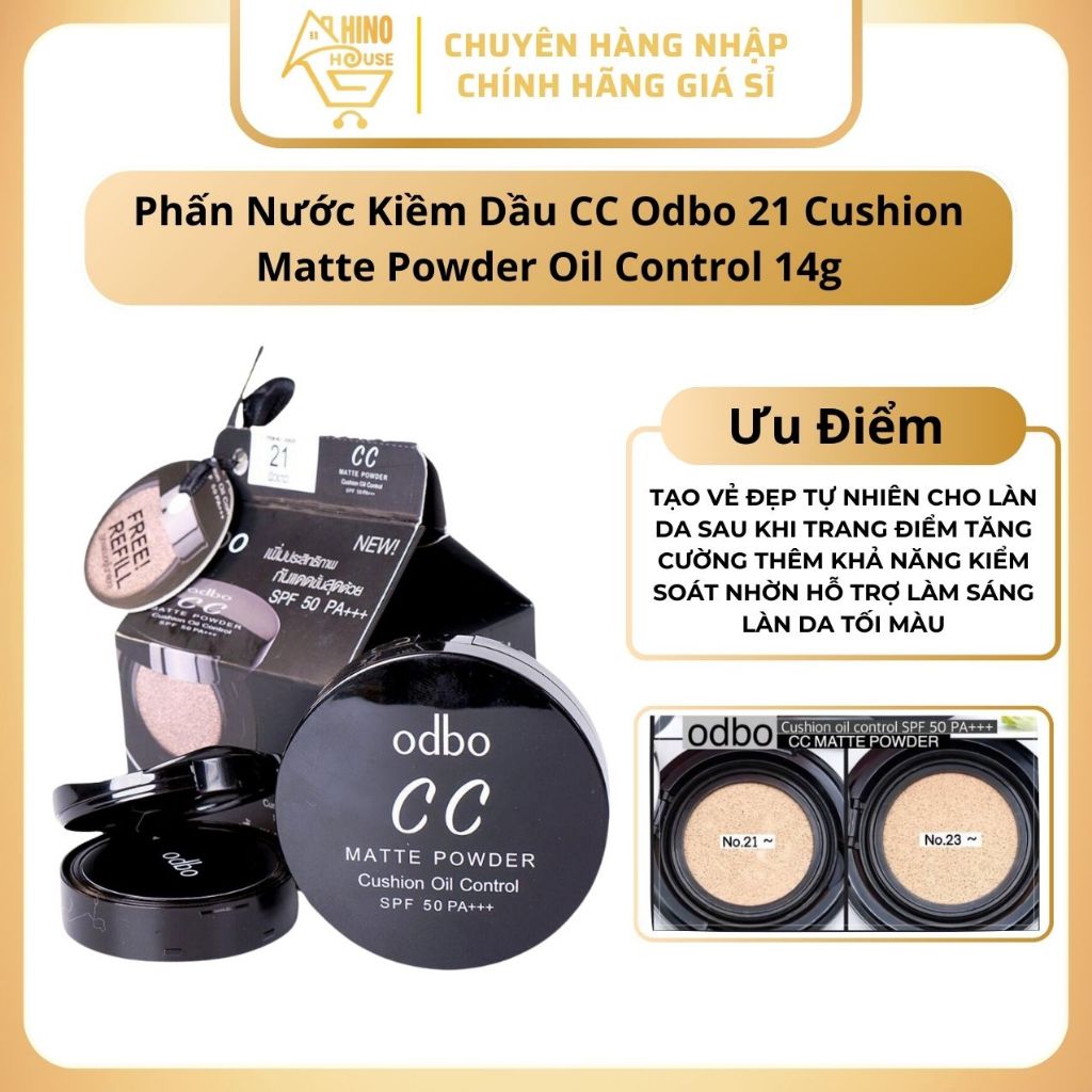 Phấn Nước Kiềm Dầu CC Odbo 21 Cushion Matte Powder Oil Control 14g Thái Lan - Hinohouse | Shopee ...