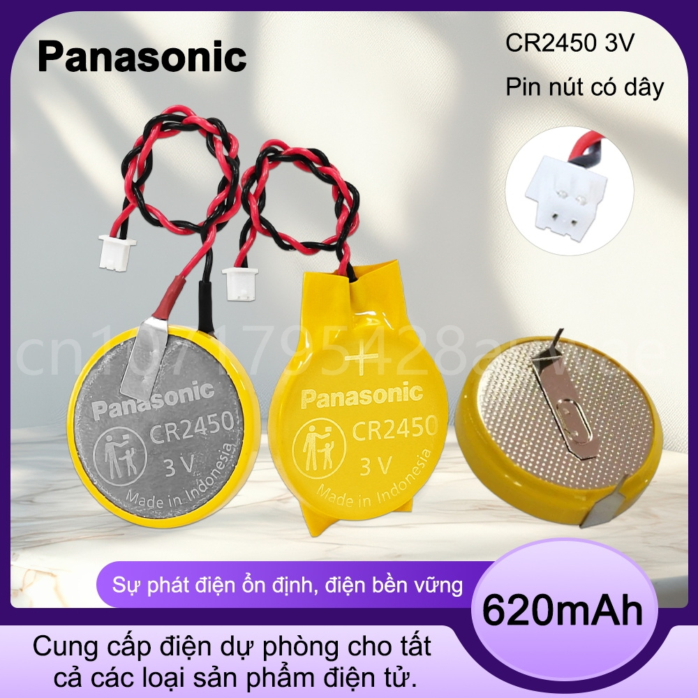 Pin Panasonic 3V CR2450 620mAh hàn chân Hoặc giắc cắm dành cho Pin nuôi ...