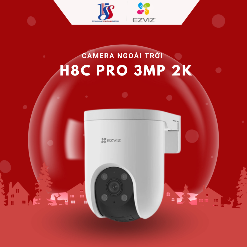Camera EZVIZ ngoài trời H8C PRO 3MP (2K), xoay 360, có màu ban đêm, đàm ...