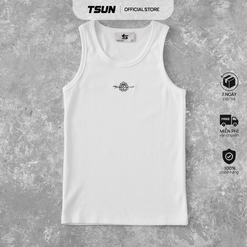 Áo Ba Lỗ Nam TSUN Woo Logo Tank Top - Thun Gân Trắng - Streetwear ...