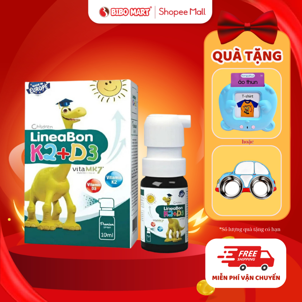 Vitamin K2 D3 LineaBon Spray Màu Xanh Dạng Xịt 10ml Tiện Dụng Cho Bé ...