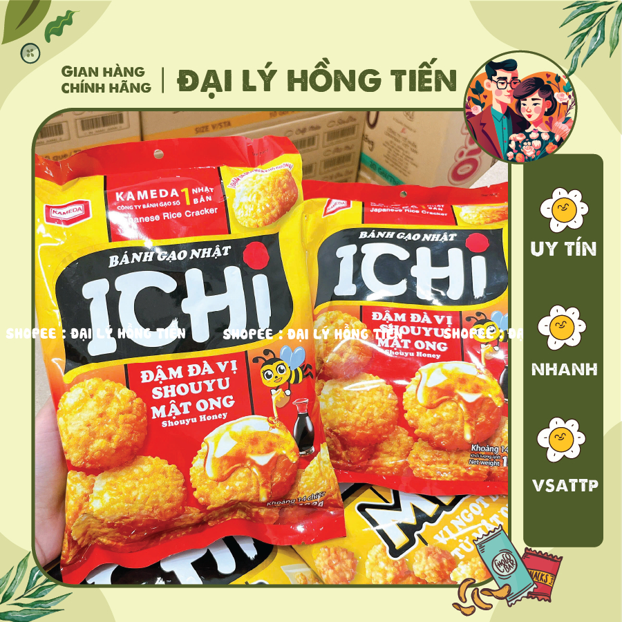 Bánh gạo Nhật Ichi vị mật ong Kameda (Gói 100g), Bánh Gạo Nhật Ăn Vặt | Shopee Việt Nam