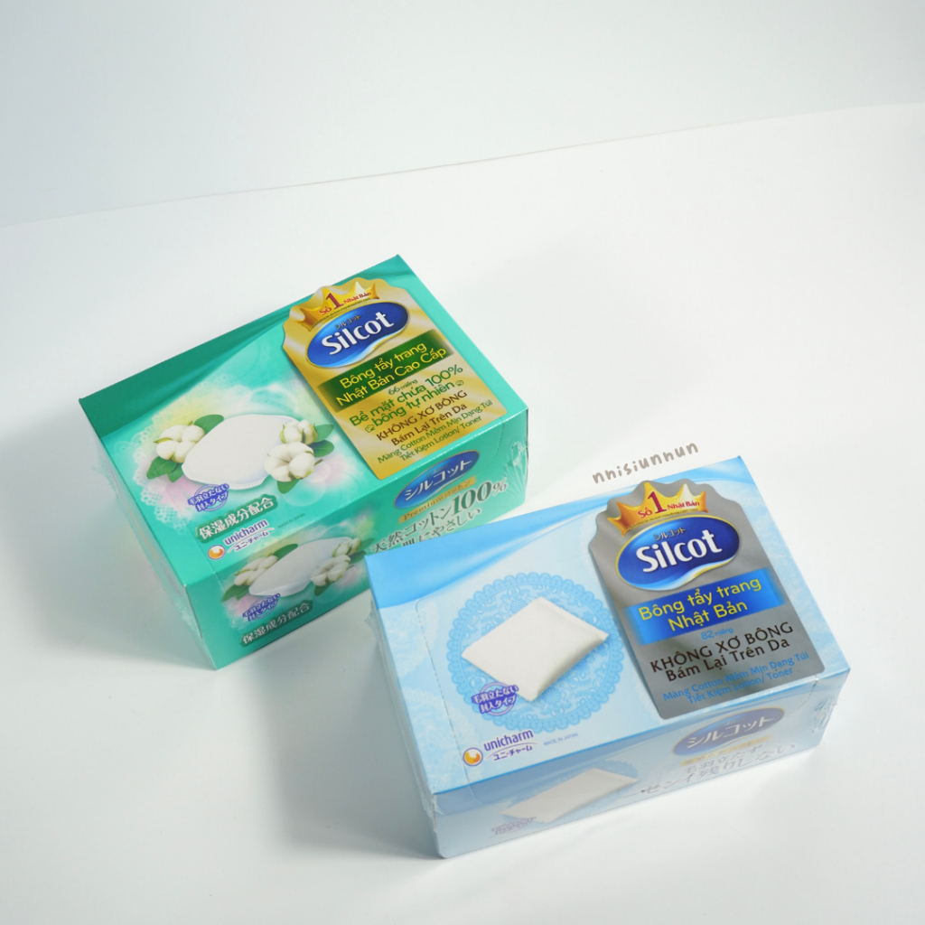 Bông tẩy trang Silcot Xanh Lá và Xanh Dương | Shopee Việt Nam