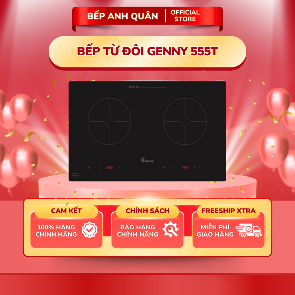 Bếp từ đôi GENNY 555T công nghệ ECO inverter siêu tiết kiệm điện bảo ...