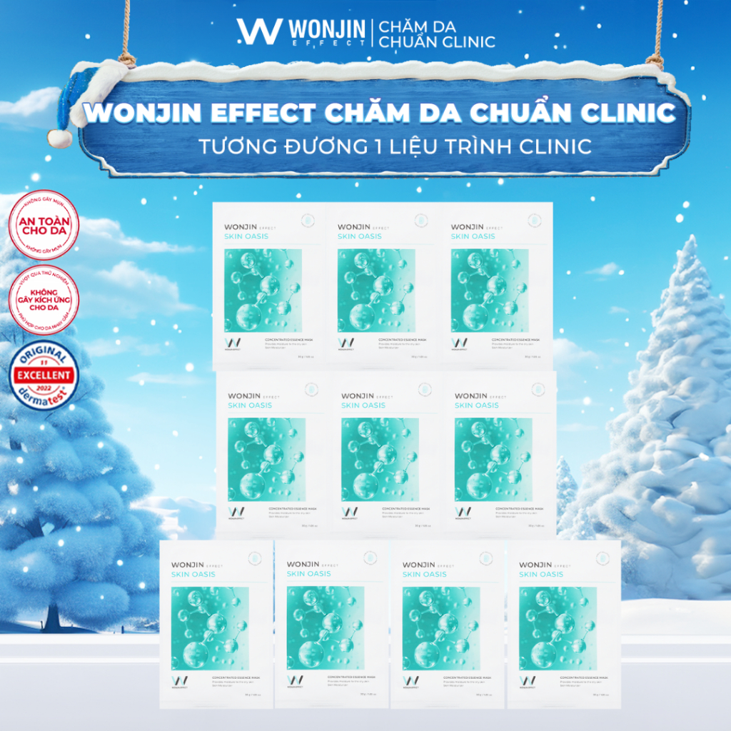 Combo 10 Mặt Nạ Hỗ Trợ Phục Hồi Da Mệt Mỏi WonJin Effect Skin Oasis Mask 30g (Bản mới- Không Hộp ...