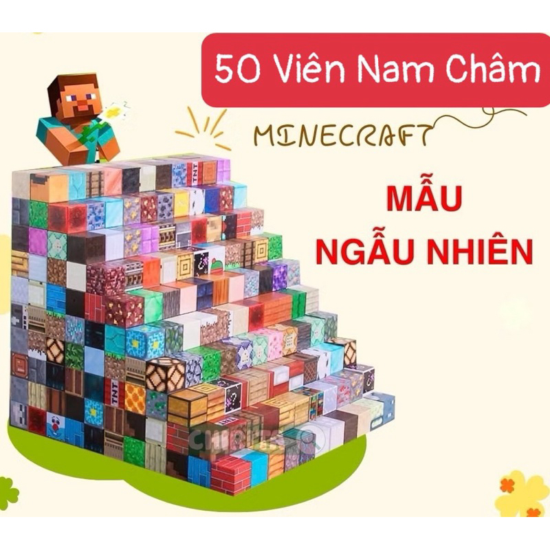 Set 50 Khối Đồ Chơi Khối Nam Châm Minecraft Xây Nhà - Lắp Ghép Hình ...