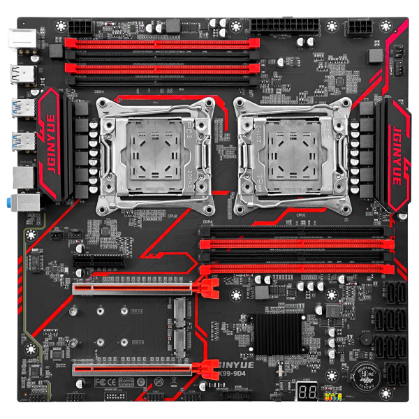 Mainboard Dual Xeon JGINYUE X99-9D4-V1 Main chạy giả lập, workstasion ...